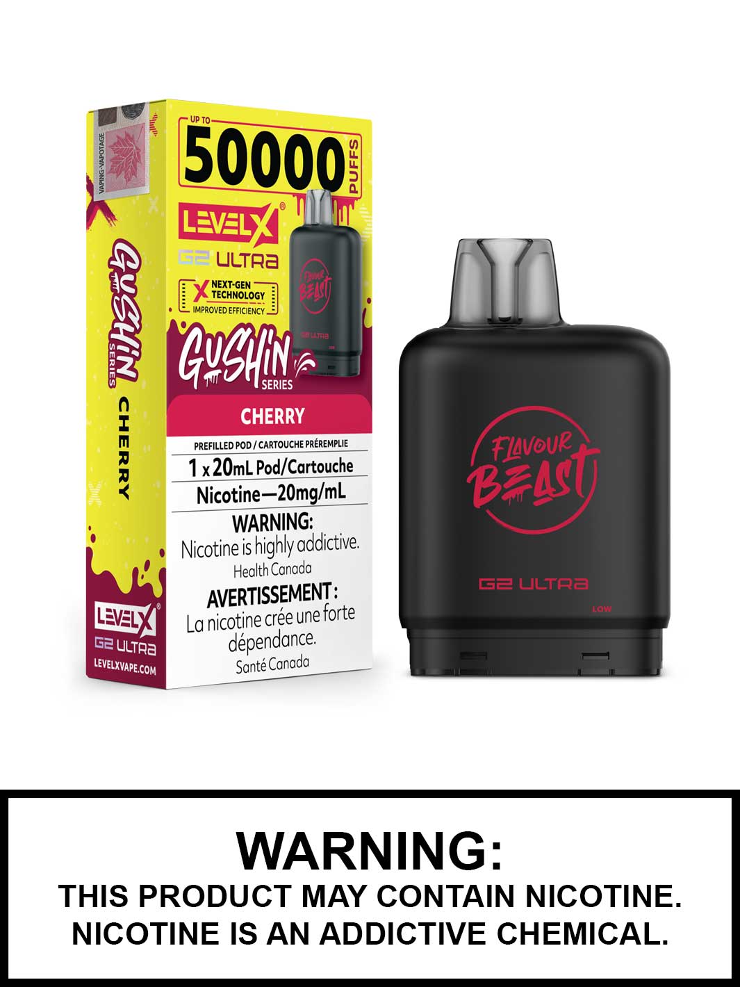 Gushin Cherry Level X Ultra Pods, 50K Puffs