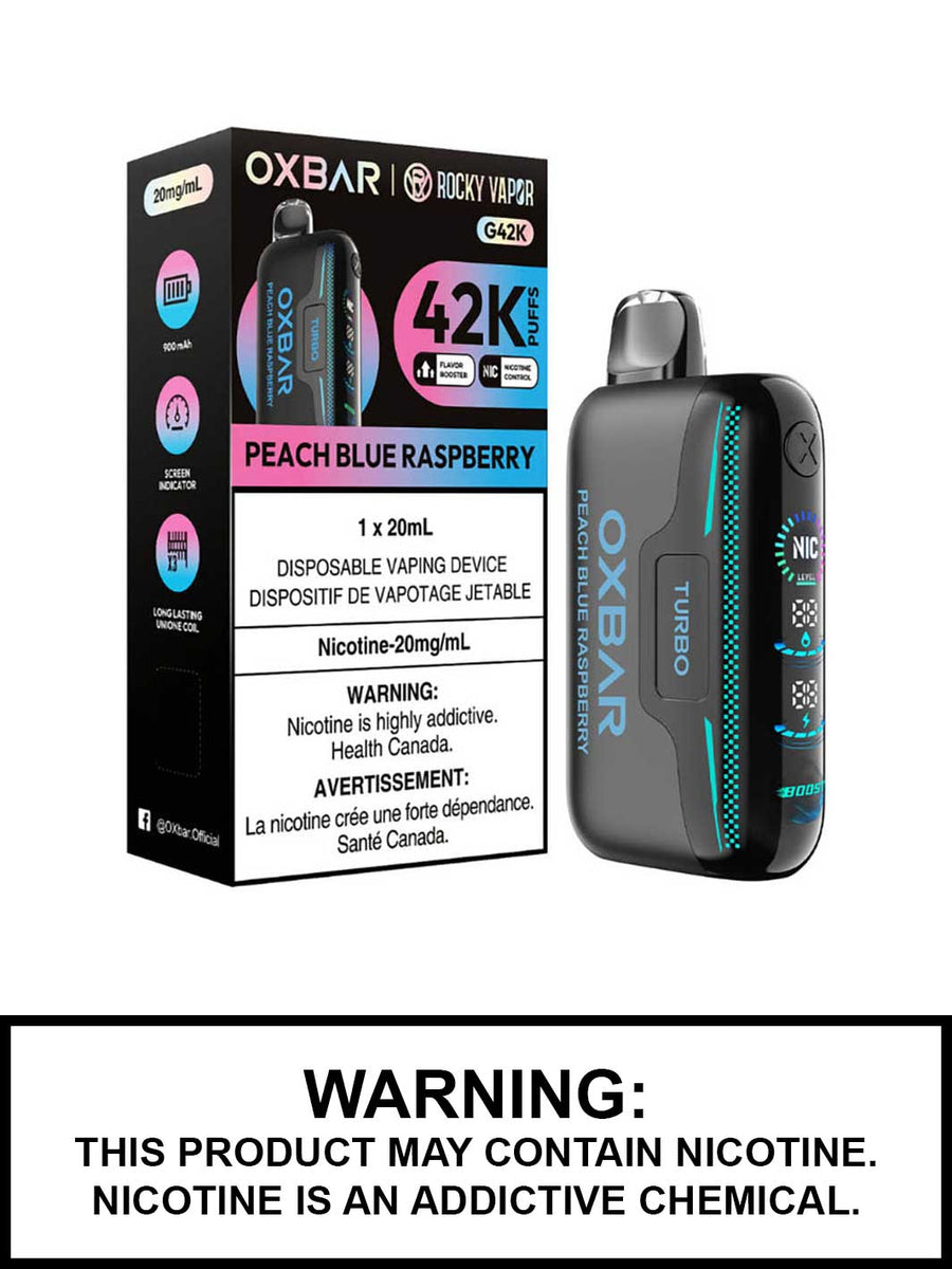 Peach Blue Raspberry Oxbar G42K Disposable Vapes