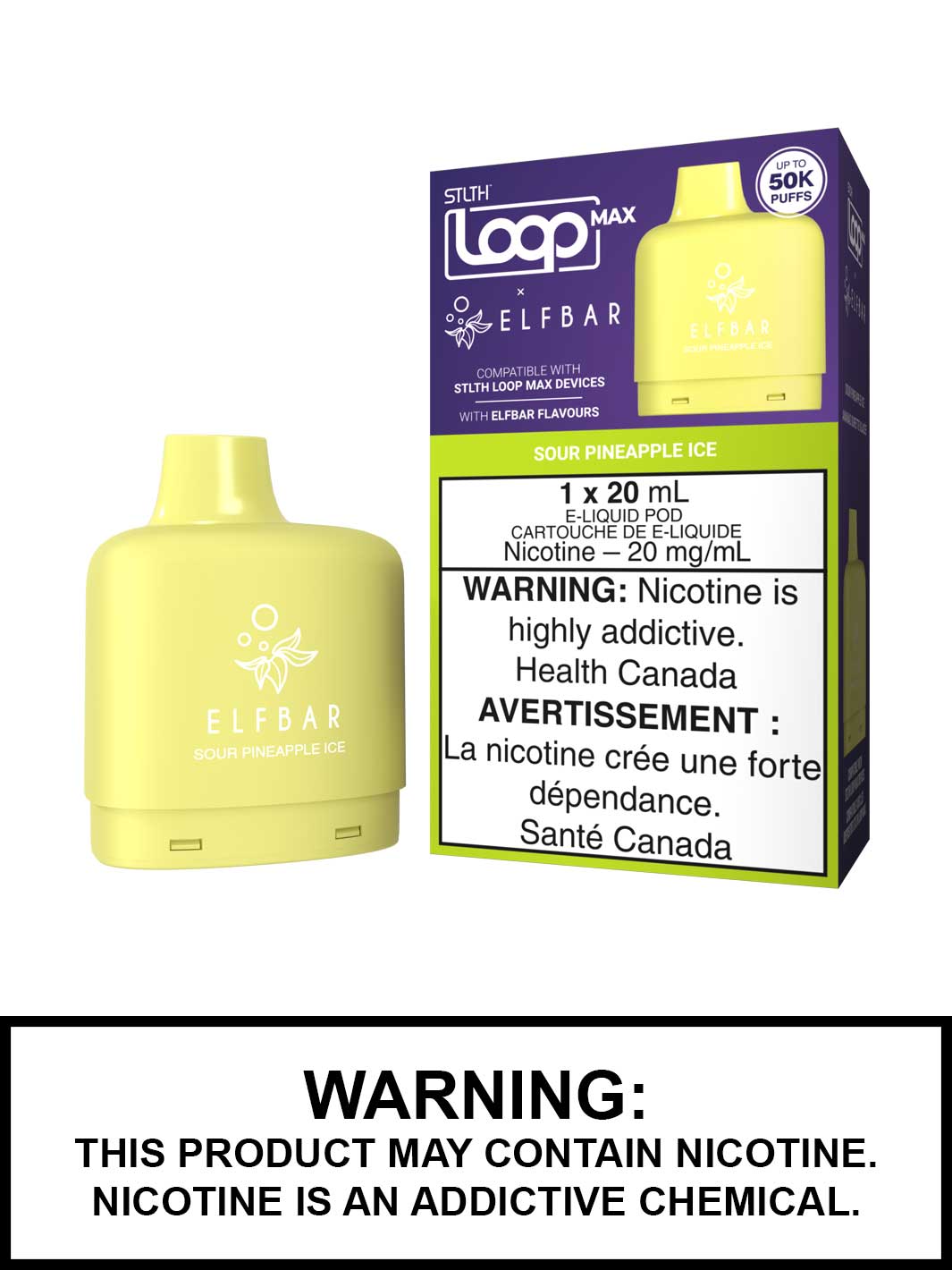 Sour Pineapple Ice STLTH Loop Max x Elf Bar 50K Pods